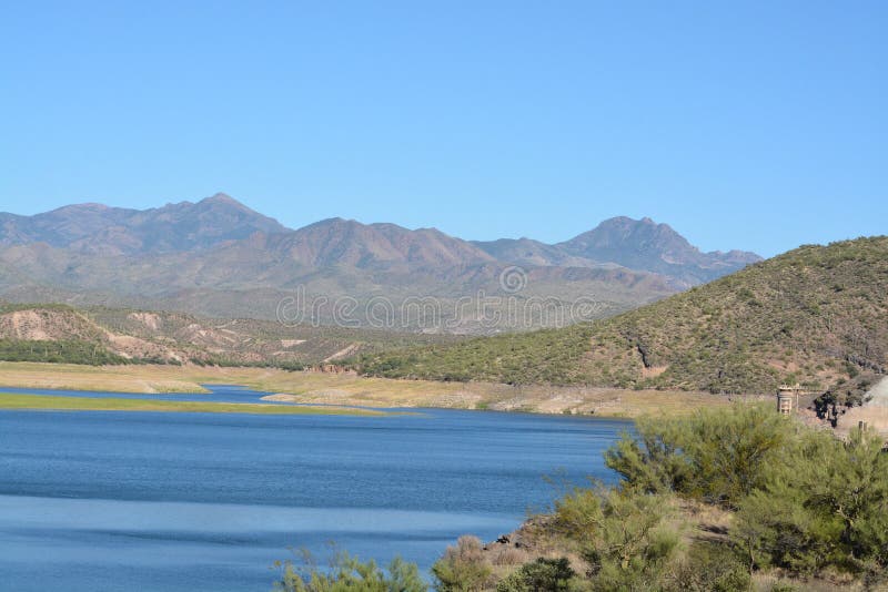 Horseshoe Lake in Tonto National Forest Stock Photo - Image of cactus ...