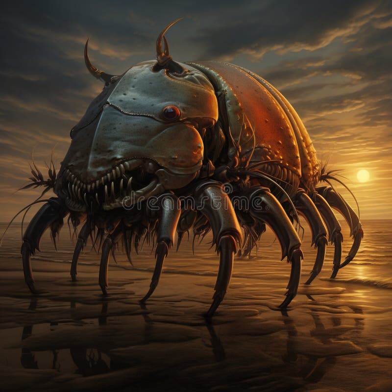 Horseshoe Limulus Polyphemus Stock Illustration - Illustration of ...