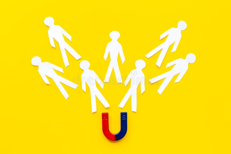 Horseshoe Magnet Attractives Human Figures. Increase Team and ...