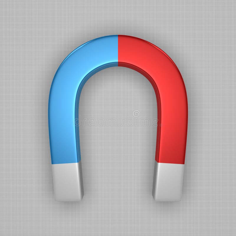 Red Blue Horseshoe Magnet Front View Stock Illustrations – 8 Red Blue ...