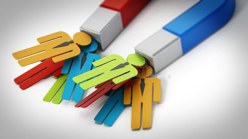 Magnet Pulling People Stock Illustrations – 168 Magnet Pulling People ...