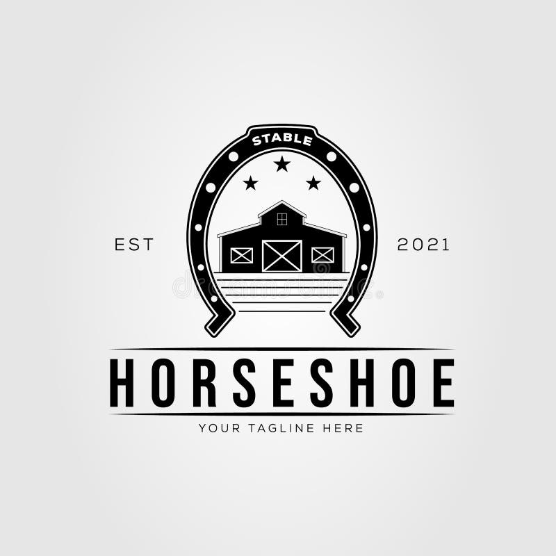 Horseshoe Stable House and Barn Logo Vector Illustration Design Stock ...