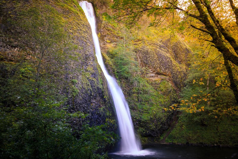 Horsetail Falls Cascade, Columbia River Gorge, Oregon Stock Photo ...