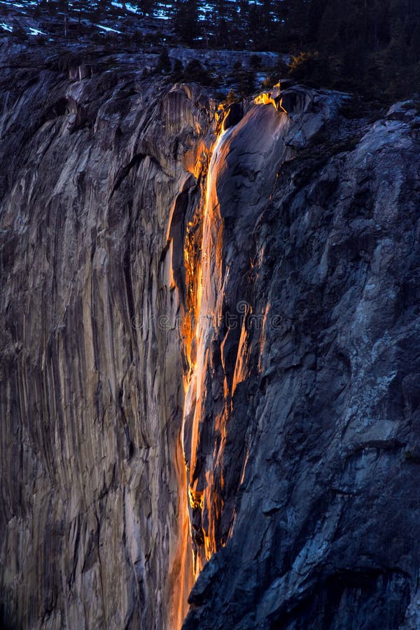 Horsetail Fire Falls stock image. Image of lavalike, natural - 29583741