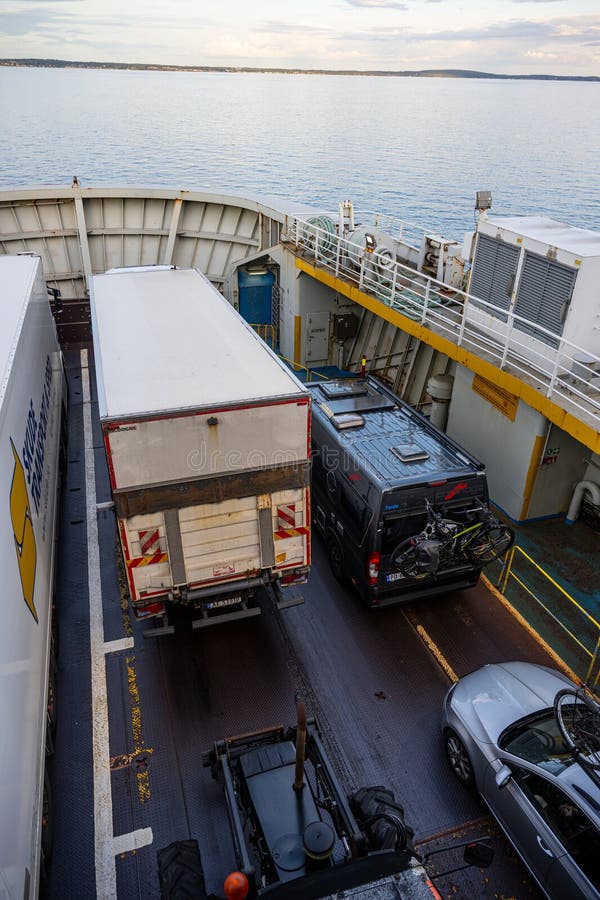 Freight Lorries on the Deck of a Car Ferry.. Editorial Photo - Image of ...