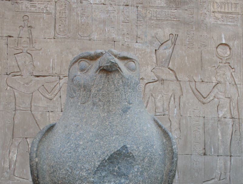 HORUS GOD in EDFU TEMPLE stock image. Image of pharaoh - 83364583