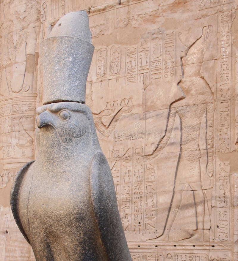 HORUS GOD in EDFU TEMPLE stock photo. Image of egyptian - 83364638