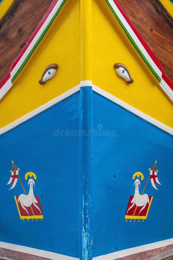 Horus or Osiris Eye in Luzzu at Marsaxlokk, Malta Stock Photo - Image ...