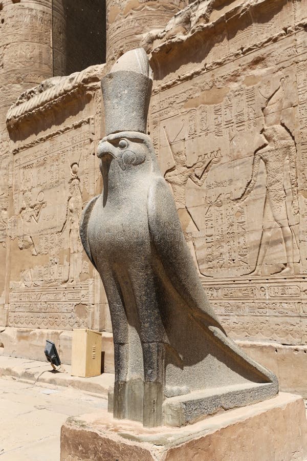 Horus Statue in Edfu Temple, Edfu, Egypt Stock Image - Image of statue ...