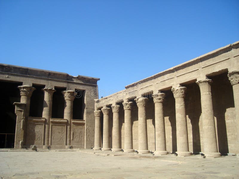 Horus temple in Edfu Egypt stock image. Image of ruined - 2299281