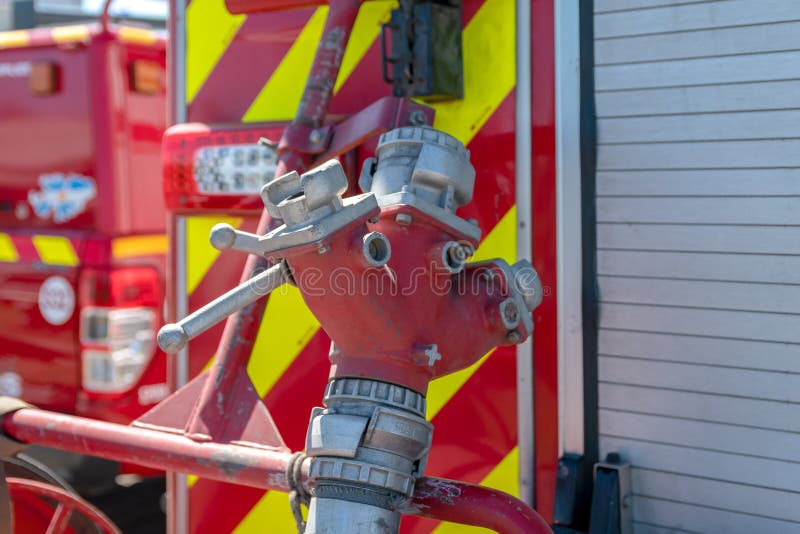 Hose Coupling on the Fire Hydrant Stock Image - Image of hydrant ...