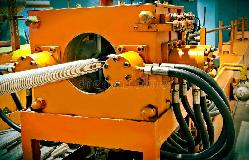 Hose making mashine stock image. Image of close, steel - 35727013