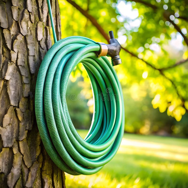 Hose on the tree stock illustration. Illustration of males - 339146978