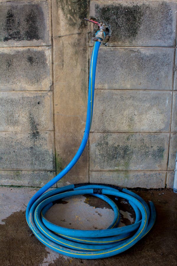 Hose Water Valve Inside the Old Wall Stock Image - Image of tube, brick ...