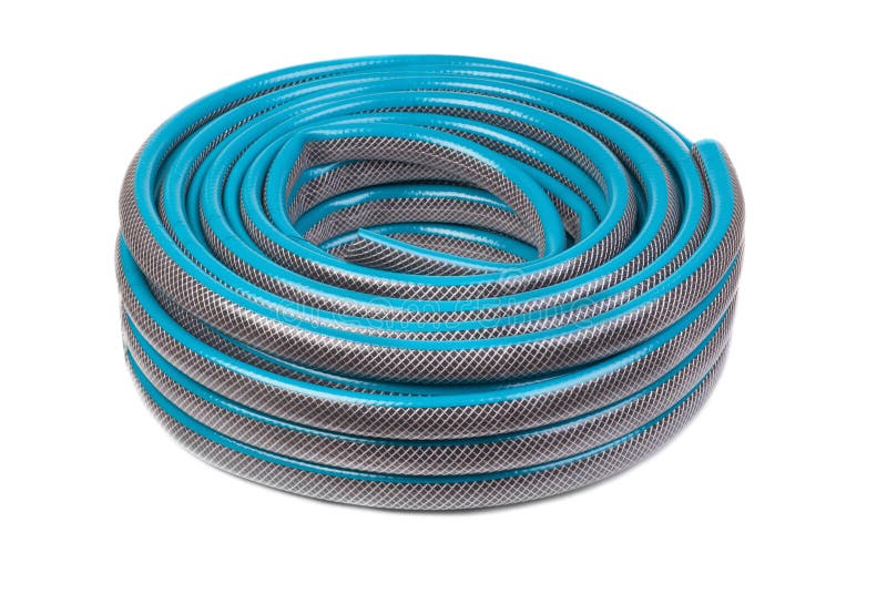 Blue water hose stock image. Image of roll, rubber, household - 58049879