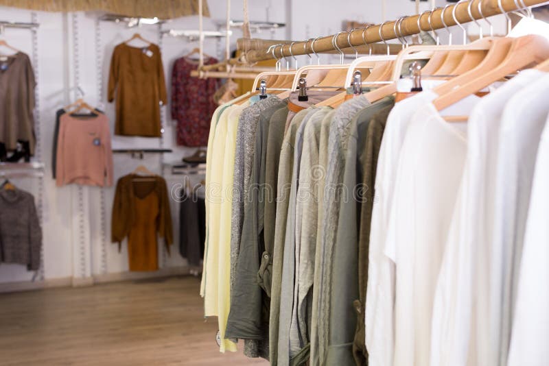 Hosiery Clothing in Apparel Store Interior Stock Photo - Image of ...