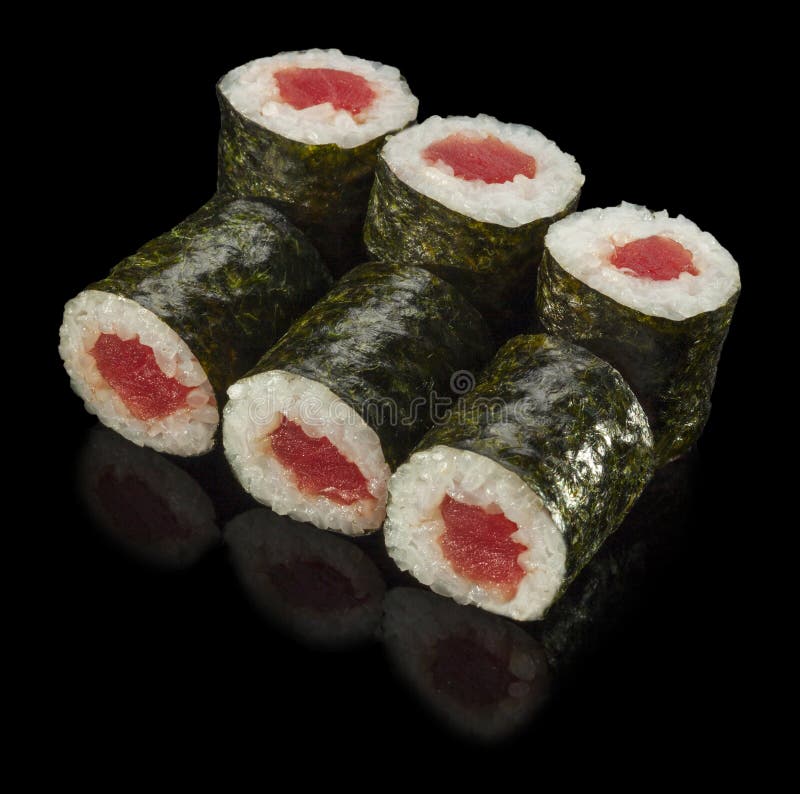 Hosomaki Sushi Rolls with Avocado Decorated with Wasabi Stock Photo ...