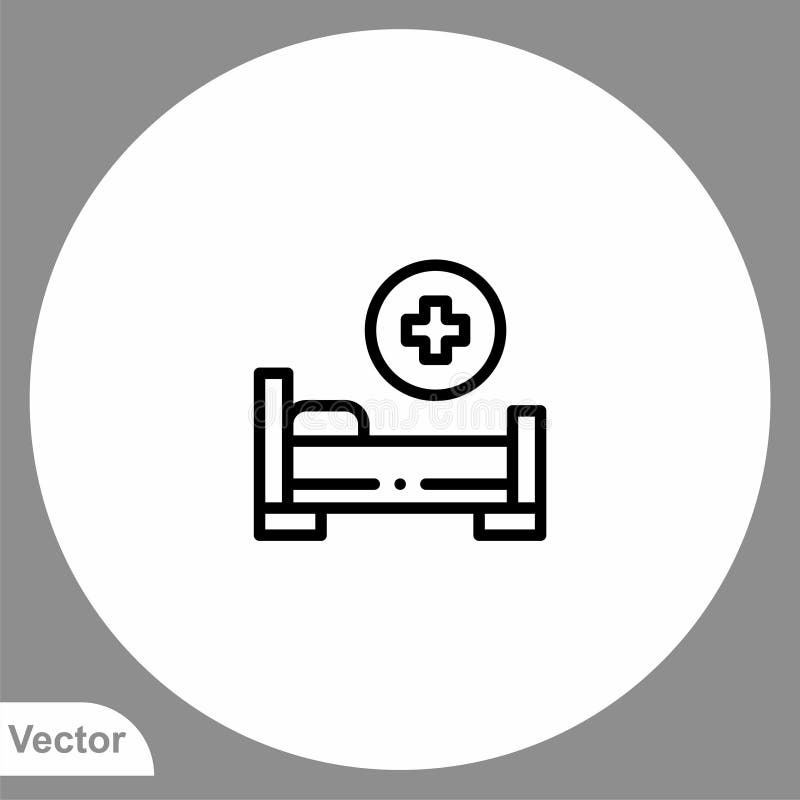 Hospital Bed Icon Sign Vector,Symbol, Logo Illustration For Web And ...