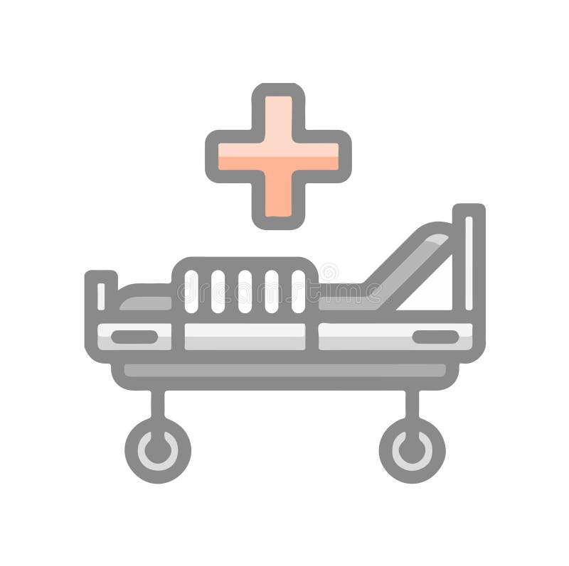 Hospital Bed Icon Symbol Illustration in Flat and Modern Style Stock ...