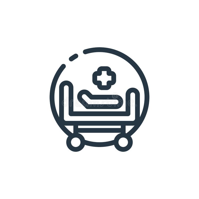 Hospital Bed Icon Vector from Hospital Concept. Thin Line Illustration ...