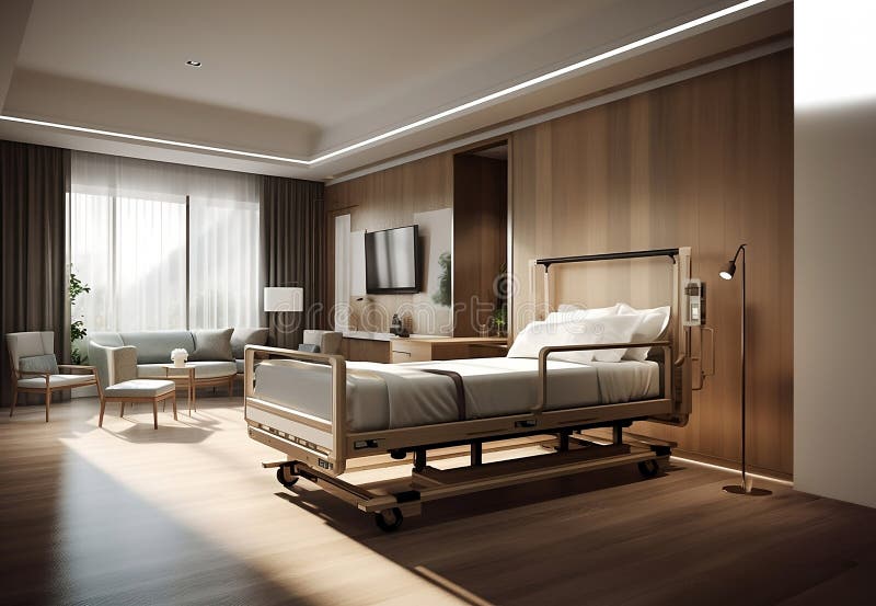Hospital Bed Illustration, Luxury Room Design. AI Generative Stock ...