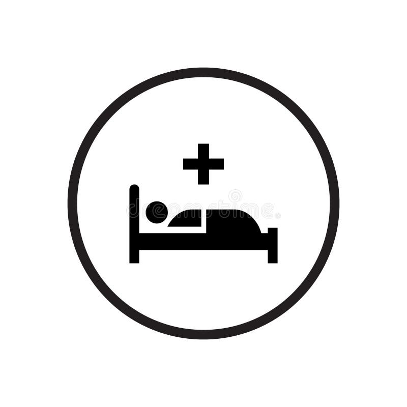 Hospital Bed, Medical Care Icon Vector in Circle Line Stock Vector ...