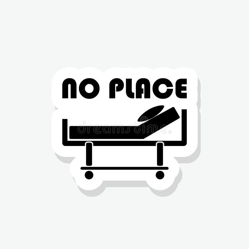 Hospital Bed with No Place Text Sticker Icon Stock Vector ...