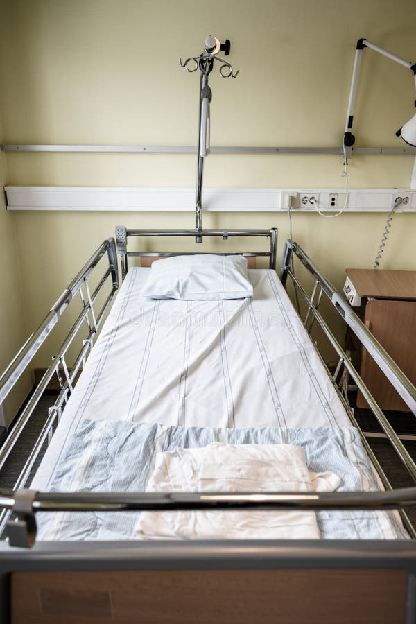 Hospital Bed Ready for the Next Patient.. Stock Photo - Image of ...