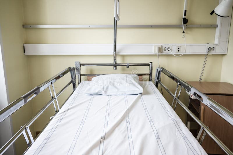 Hospital Bed Ready for the Next Patient.. Stock Image - Image of ...