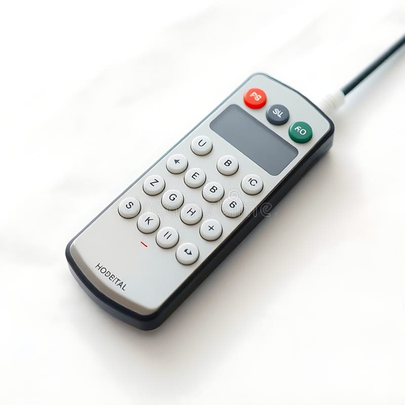 A Hospital Bed Remote Control with Clearly Labeled Buttons Placed on a ...