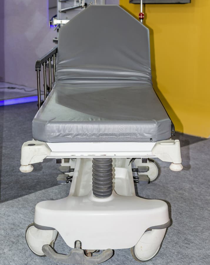 Hospital Bed with Spring and Shocker Stock Photo - Image of floor ...