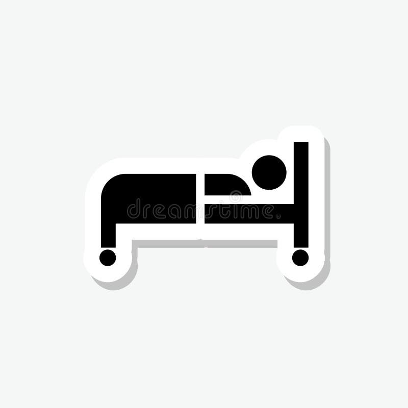 Hospital Bed Sticker Icon Isolated on Sticker Background Stock Vector ...