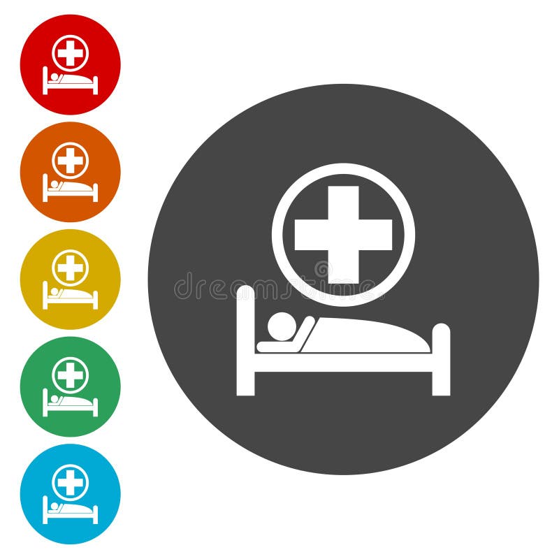 Hospital Bed Vector Icon. Flat Rounded Symbol Stock Vector ...