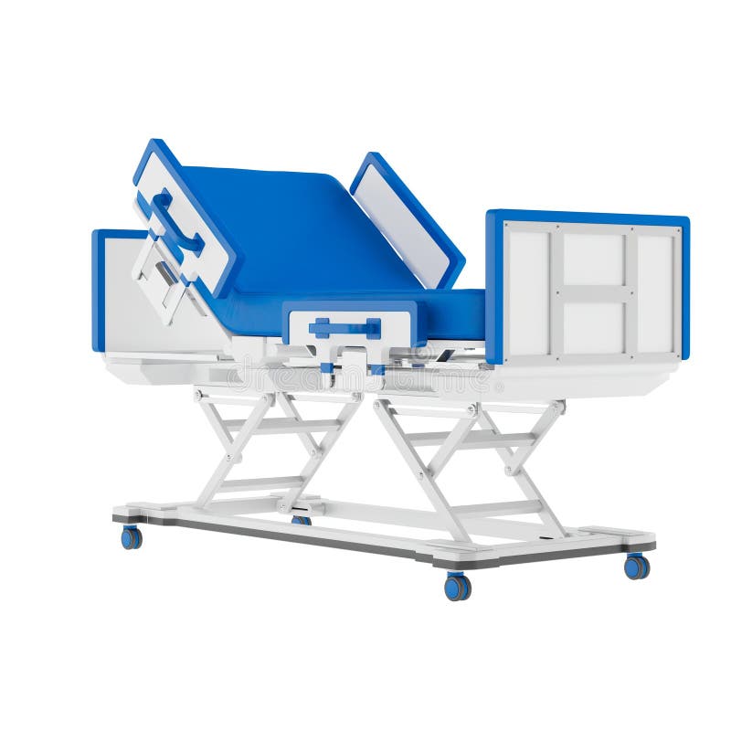Hospital Bed with White and Blue Colors Stock Photo - Image of modern ...