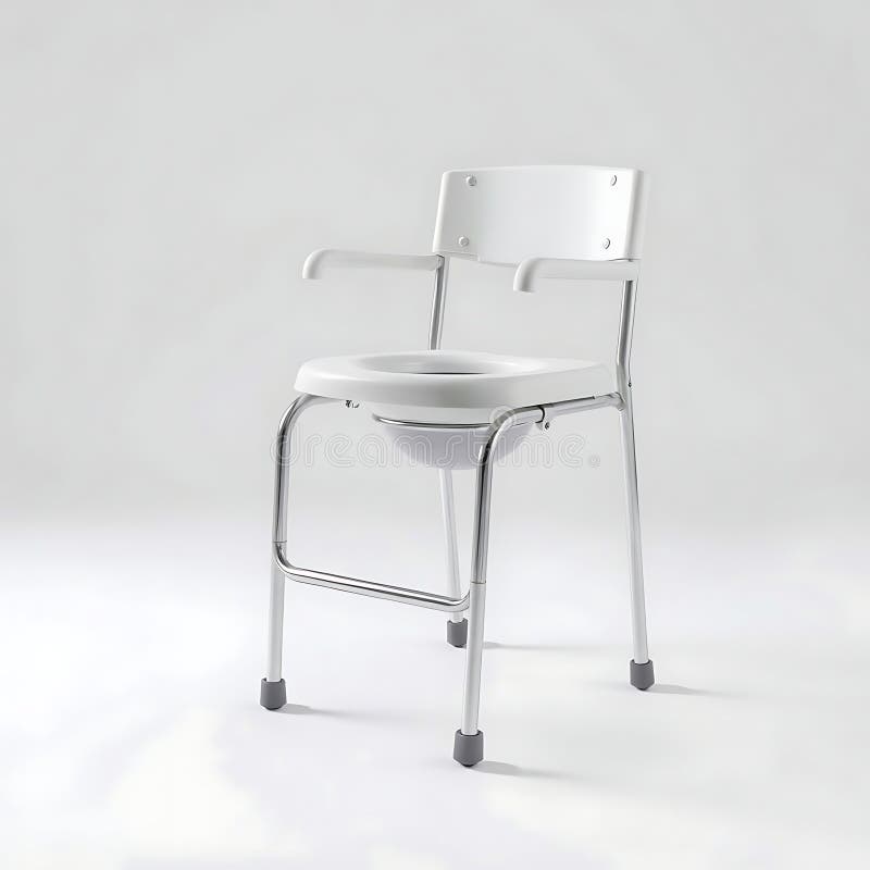 A Hospital Bedside Commode Chair Isolated on a Plain White Surface ...