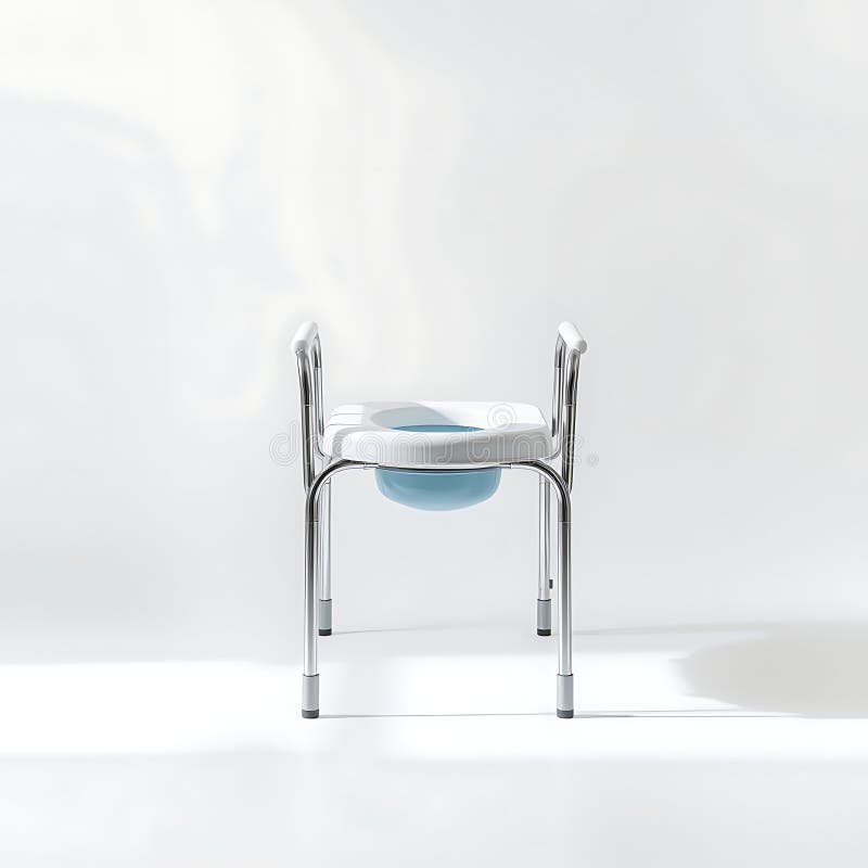 A Hospital Bedside Commode Chair Isolated on a Plain White Surface ...