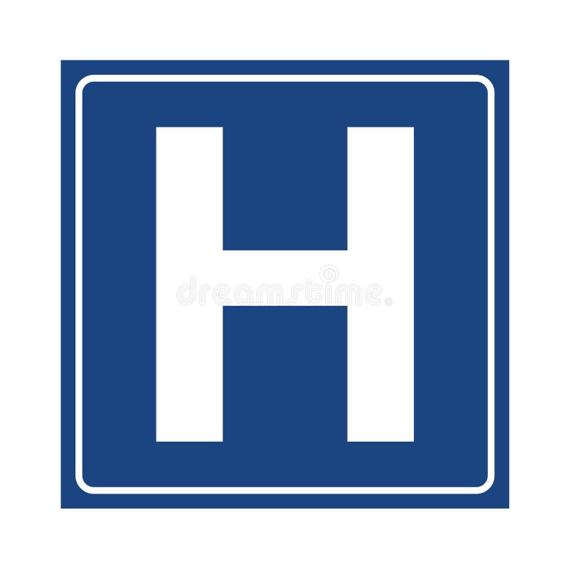 Hospital Blue Sign on a White Background Stock Vector - Illustration of ...