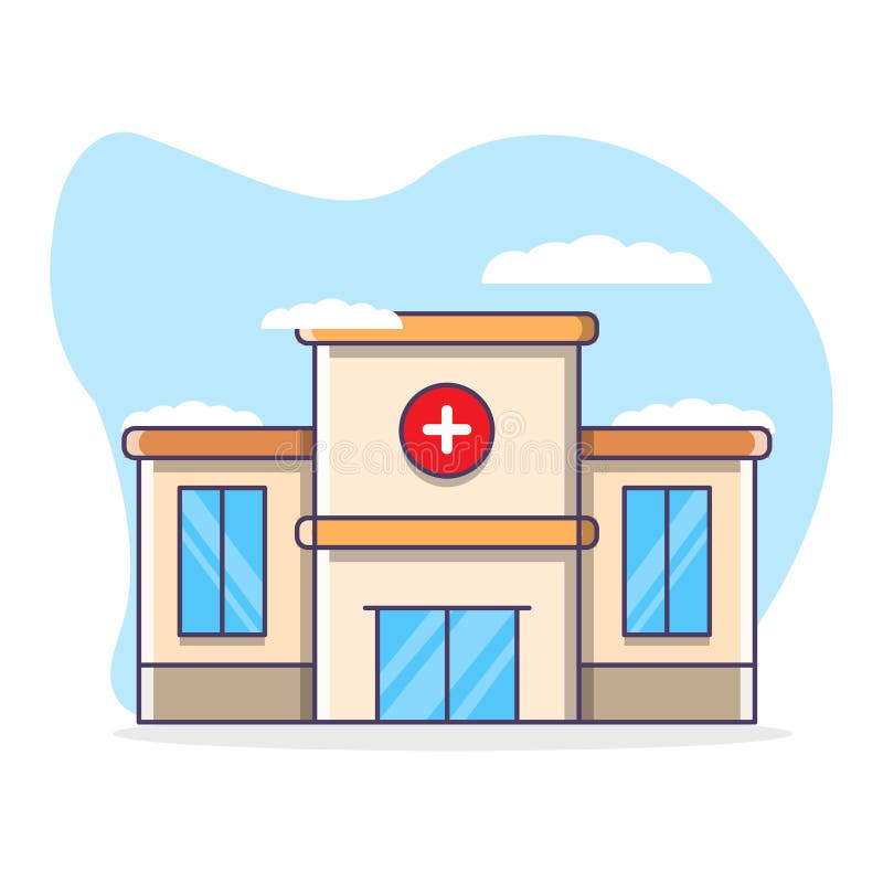 Hospital Building Cartoon Illustration Stock Vector - Illustration of ...