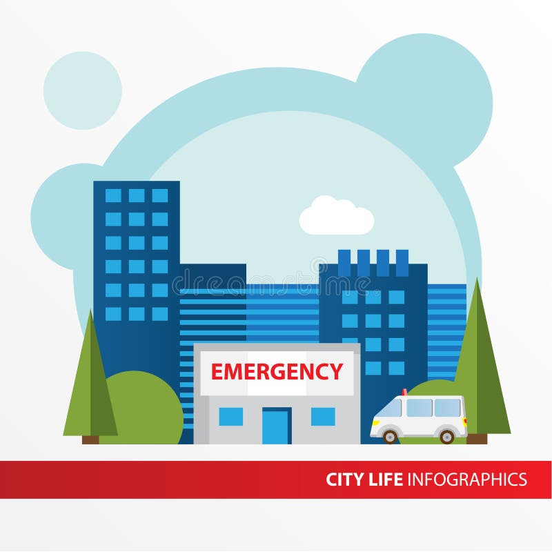 Hospital Building Icon in the Flat Style. Emergency Hospital Building ... Hospital Building Icon in the Flat Style. Emergency Hospital Building ...