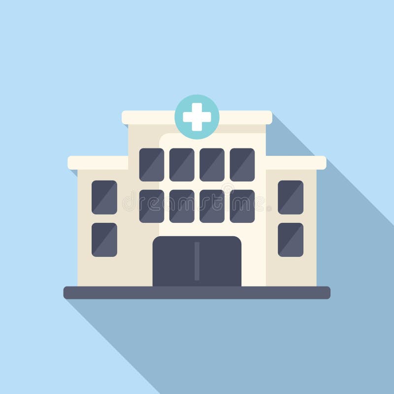 Hospital Building Icon Flat Vector. Scan Machine Person Stock ...