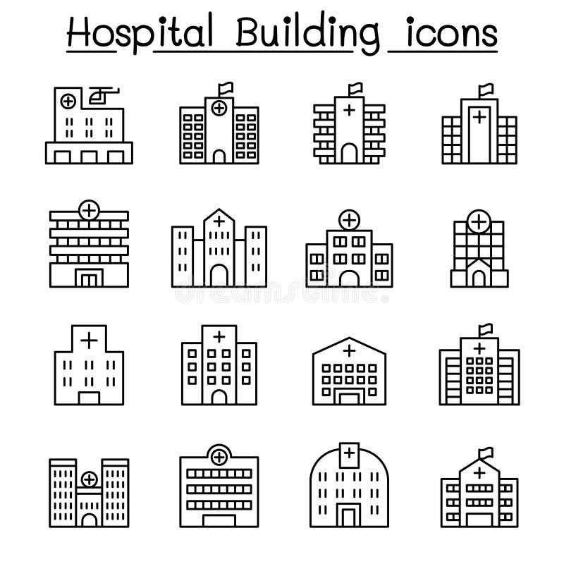 Hospital building icon stock vector. Illustration of objects - 81249405