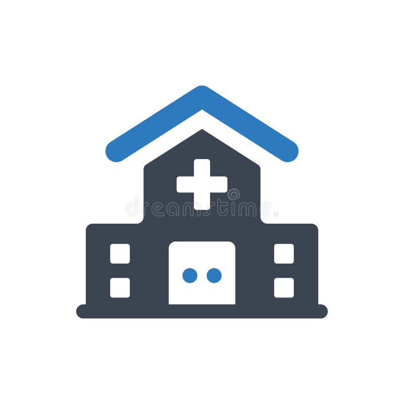 Hospital building icon stock vector. Illustration of clinic - 254772594