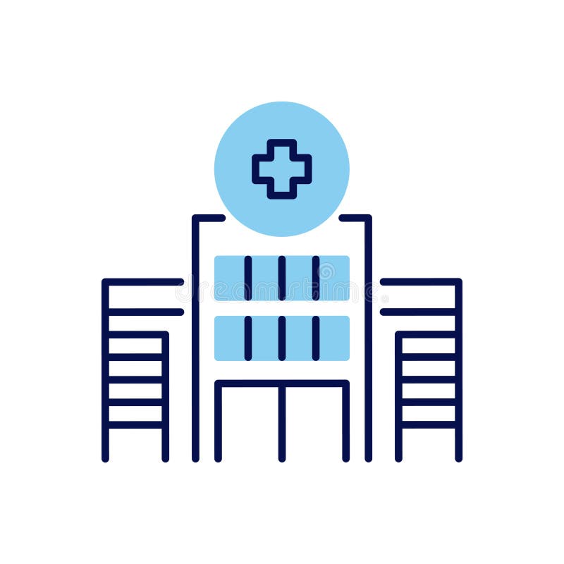 Hospital Building Related Vector Icon Stock Vector - Illustration of ...
