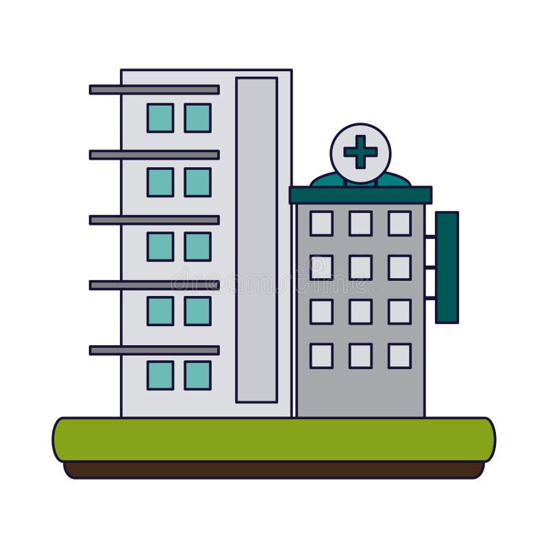 Hospital building scenery stock vector. Illustration of business ...