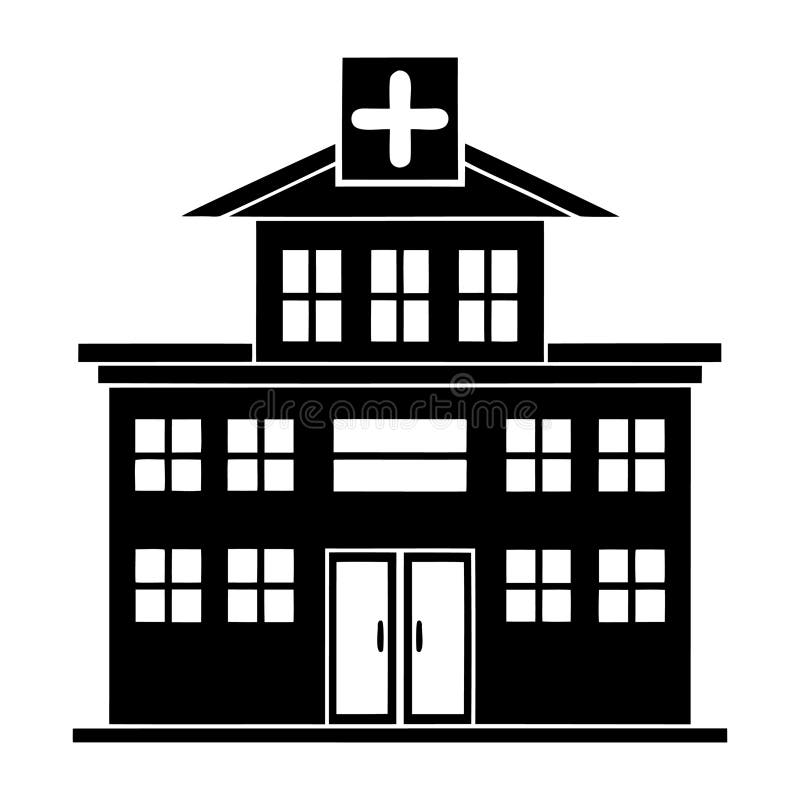 Hospital Building Silhouette Stock Illustration - Illustration of ...