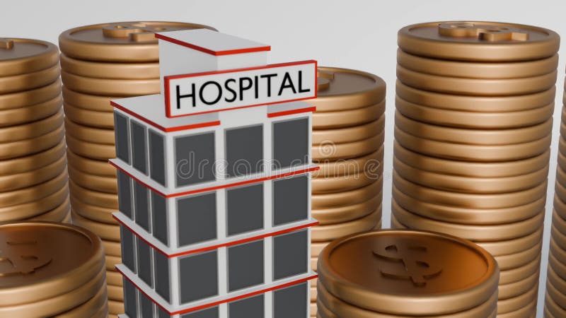 A Hospital Building and Stack of Coins Stock Video - Video of three ...