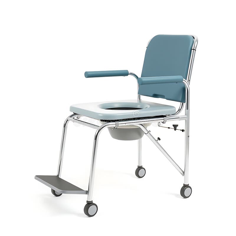 A Hospital Commode Chair with an Adjustable Frame Placed on a Clean ...