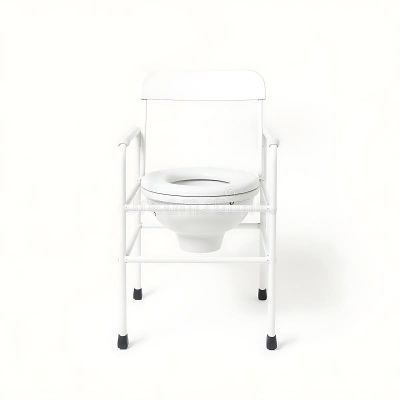 A Hospital Commode Chair with an Adjustable Height and White Finish on ...
