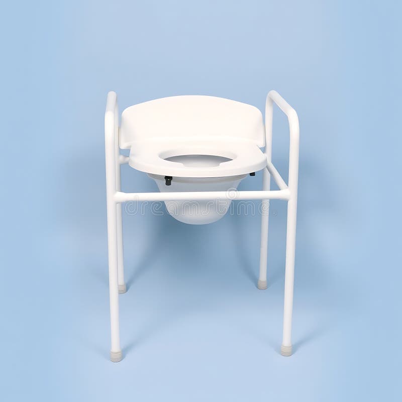 A Hospital Commode Chair with an Adjustable Height and White Finish on ...