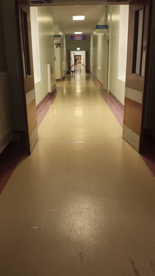 Quiet Hospital Corridor stock image. Image of health - 277994821